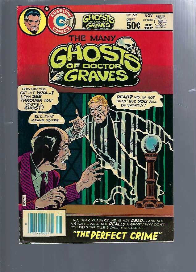 THE MANY GHOSTS OF DR GRAVES 69 - F VF - 1967 SERIES - CHARLTON HORROR ...