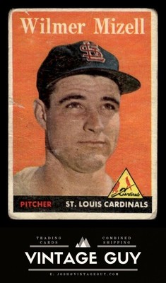 1958 Topps #385 Wilmer Mizell Vintage St. Louis Cardinals Baseball Card ...