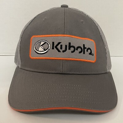 Kubota Tractors Mesh Back Adjustable Hat / Cap - Gray & Orange - Farm ...