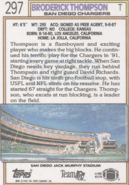 1992 Topps Broderick Thompson #297 for sale | eBay