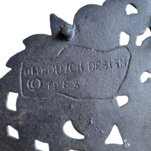 Old Dutch Design Copper Cast Iron Trivet Wall Decor, Floral Basket ...