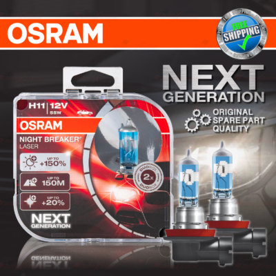 2x H11 711 150% Headlight OSRAM Night Breaker LASER NEXT GENERATION ...