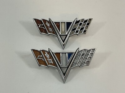 1964-67 FENDER EMBLEMS OEM CHEVY CAMERO- IMPALA- CHEVELLE- NOVA (PAIR ...