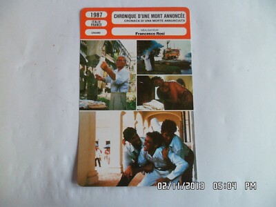 CARTE FICHE CINEMA 1987 CHRONIQUE D'UNE MORT ANNONCE Rupert Everett Ornella Muti | eBay