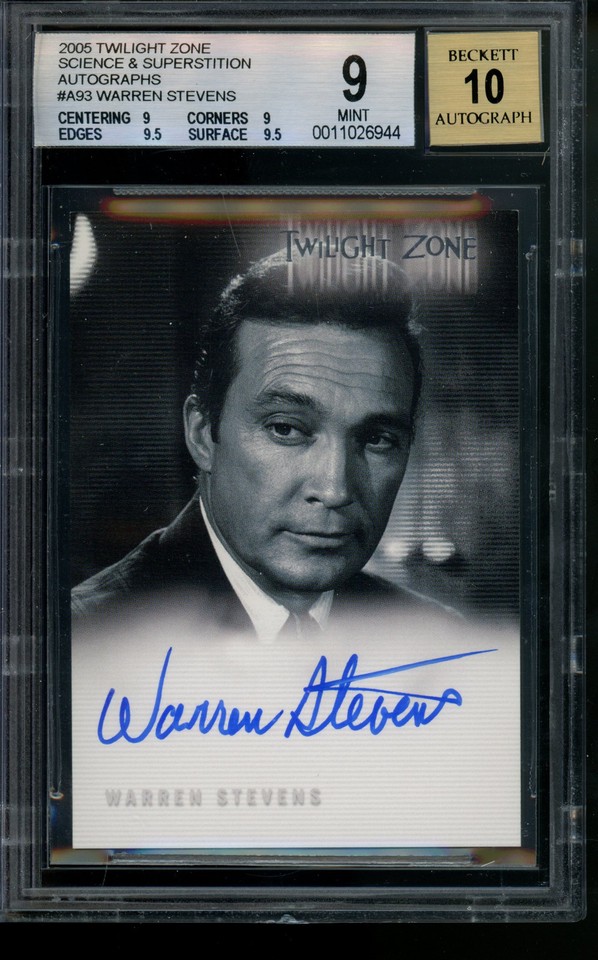 2005 Twilight Zone Science and Superstition Autograph Warren Stevens ...