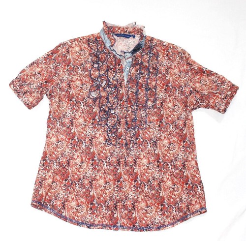 New $140 Georg Roth Button SHE Shirt SS Women's XL X-LARGE Ruffled ...