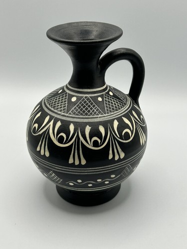Ancient Greek Rhodes Replica Pottery Hand Painted Redware Black & White ...