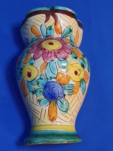 Italian Colourful Ceramic Floral Wall Pocket, Small Chip | eBay UK