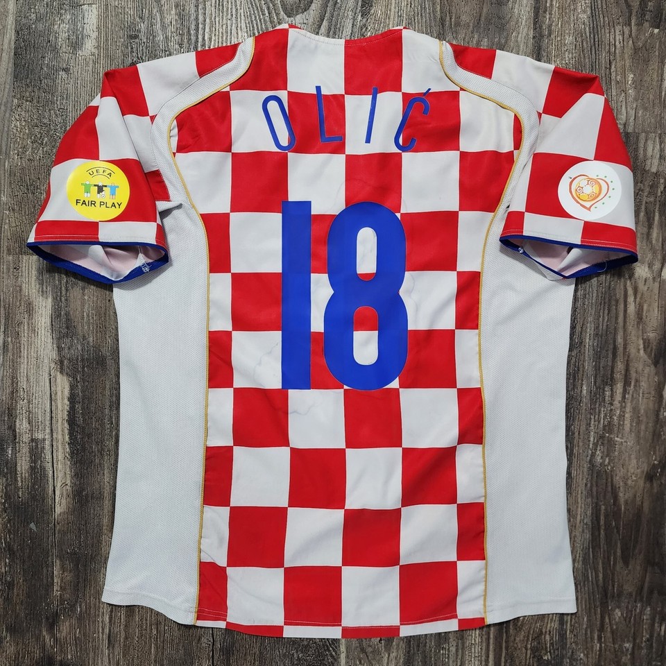 2004 Nike Croatia Home Soccer Jersey Ivica Olić Men XL EuroCup Portugal ...