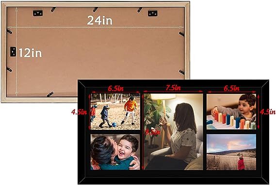 12x24 Wood Picture Frame with Mat for 8x10 and 5x7 Photos for Posters ...