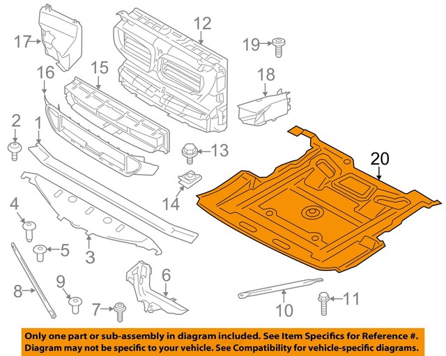 BMW OEM 550i GT xDrive Under Radiator/Engine-Splash Shield Cover ...