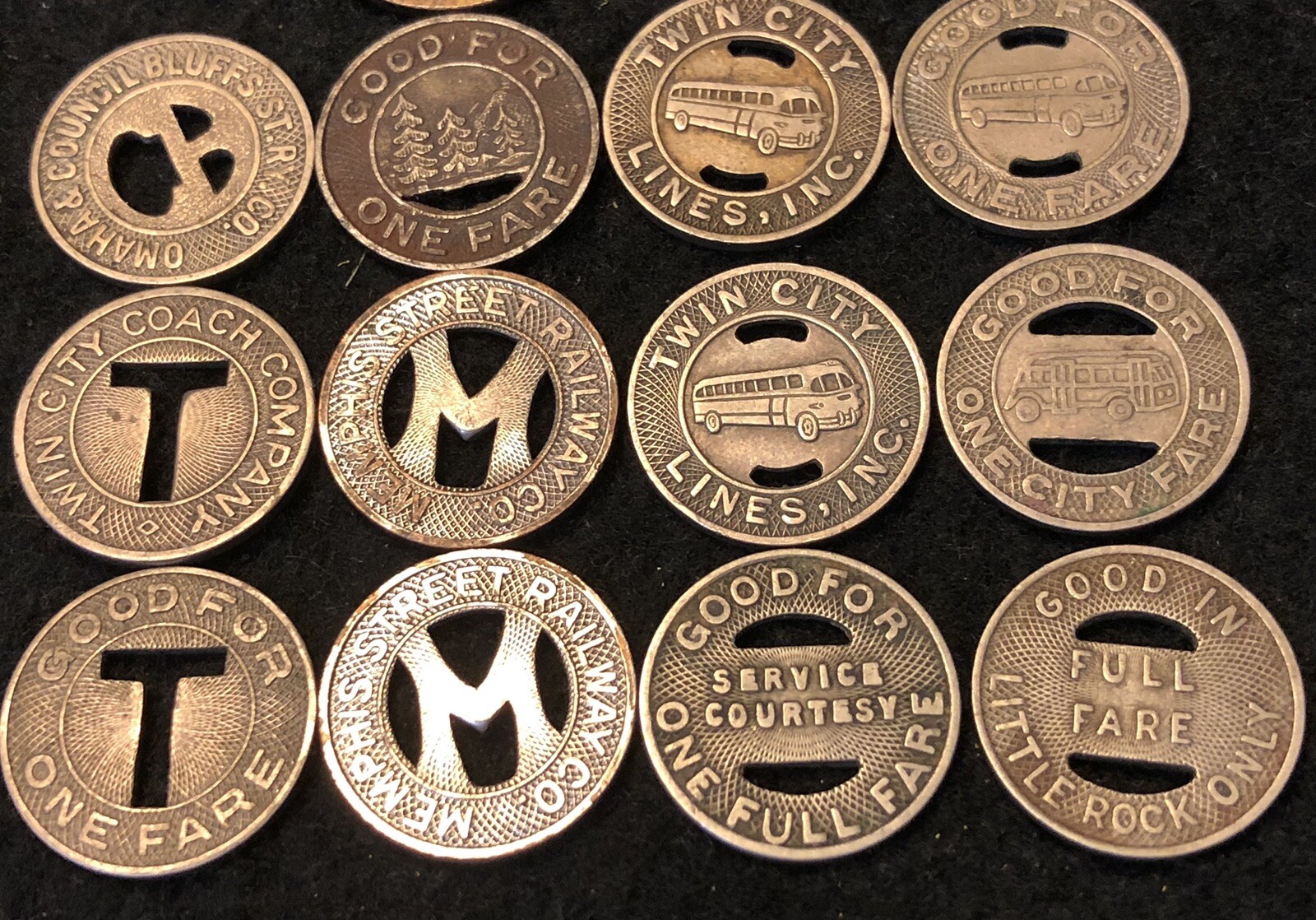 Rare Collectible Set 14 Antique Bus Train Tram & Gambling Tokens | eBay