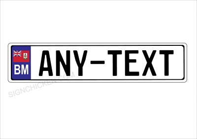 BERMUDA - EURO STYLE TAG BMW European license plate, ANY TEXT, CUSTOM ...