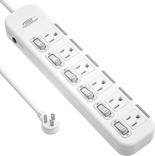 Power Strip Surge Protector with Safety Case 15A Power Strips with ...