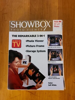 Showbox Photo Viewer 3-in-1 Picture Frame, Photo Viewer & Storage ...