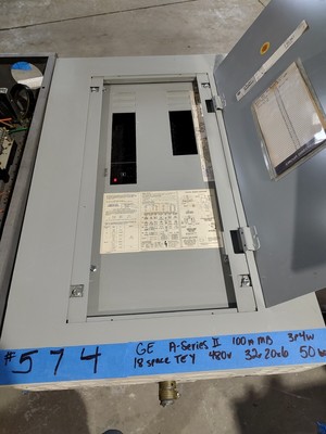 GE 100 AMP MAIN BREAKER Panel Panelboard 480v 277v TEY 18 spaces | eBay