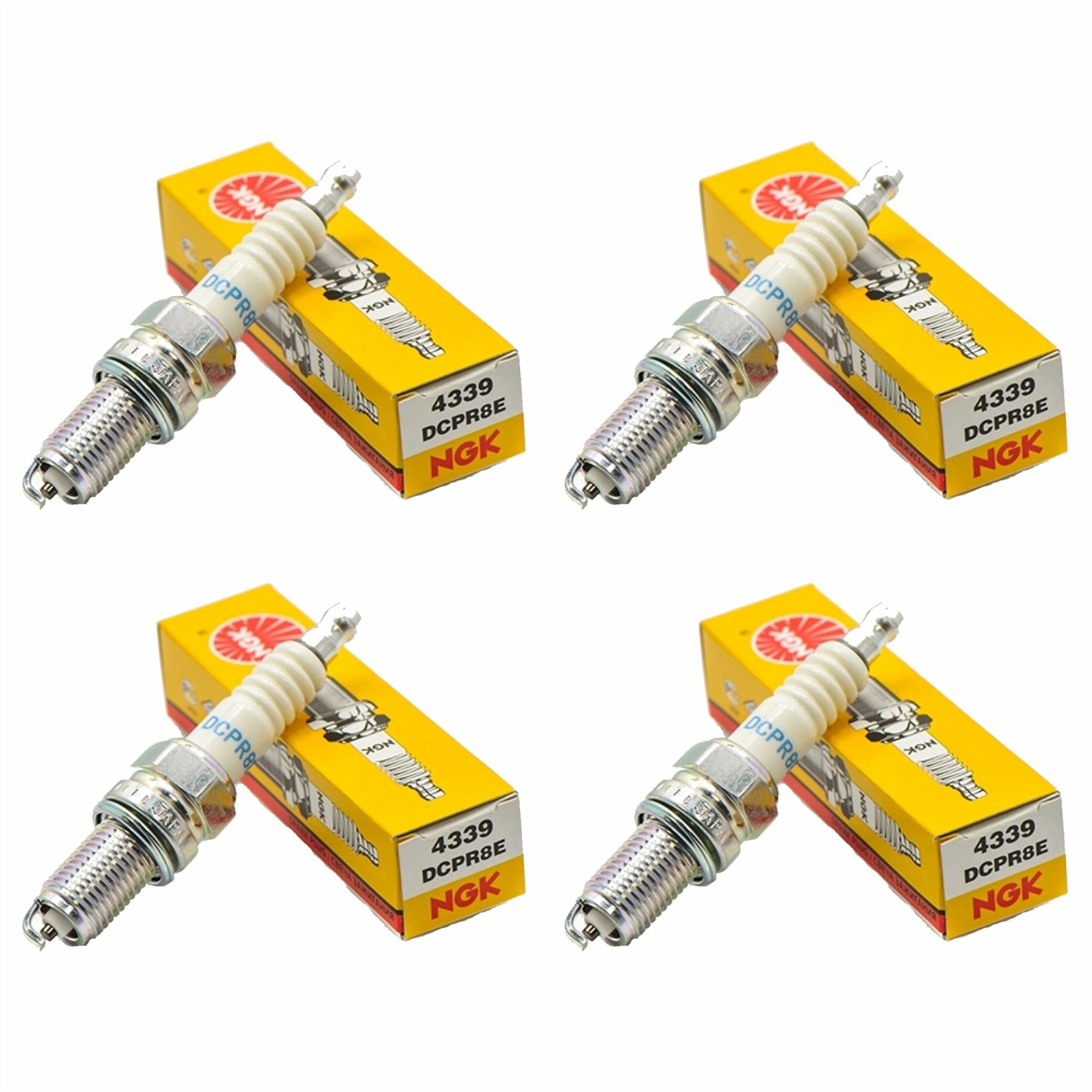 NGK 4339 Spark Plugs Pack of 4 Harley Davidson 1800 Screamin Eagle Fat ...