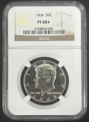 1964 50C Kennedy Silver Half Dollar NGC PF 68 Star JFK PR Proof Coin | eBay