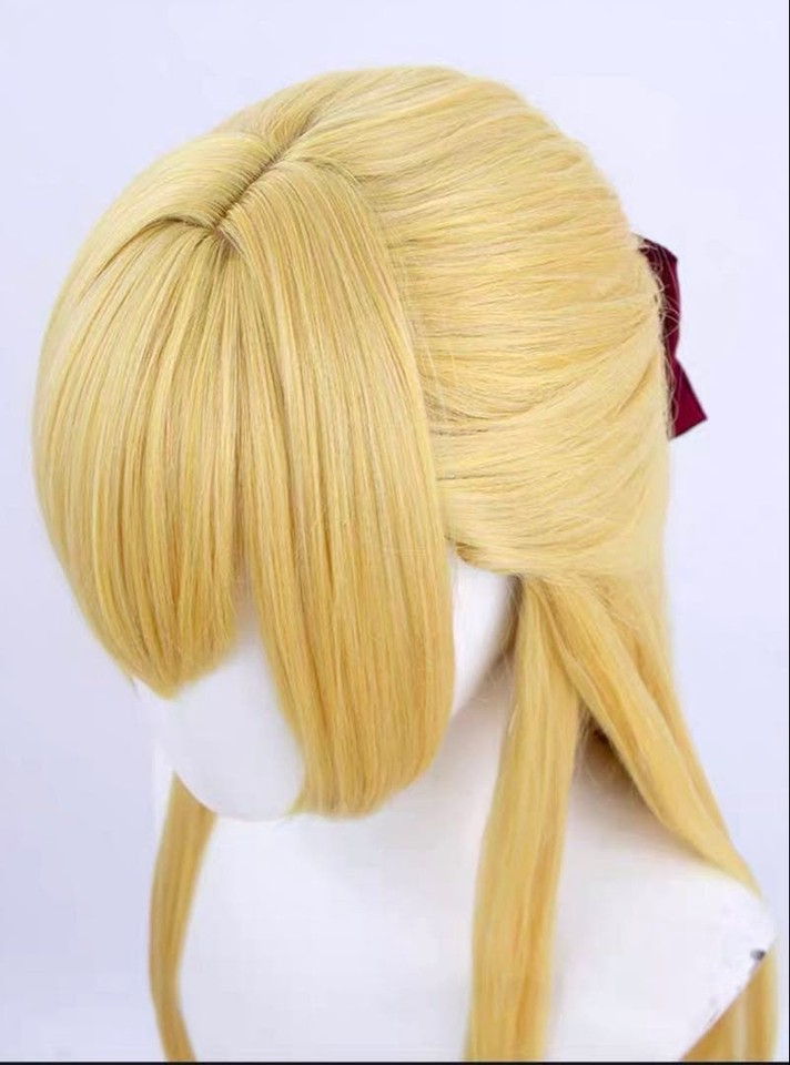 Sailor Moon Sailor Venus Minako Aino Cosplay Wig Red Ribbon Like Japan ...