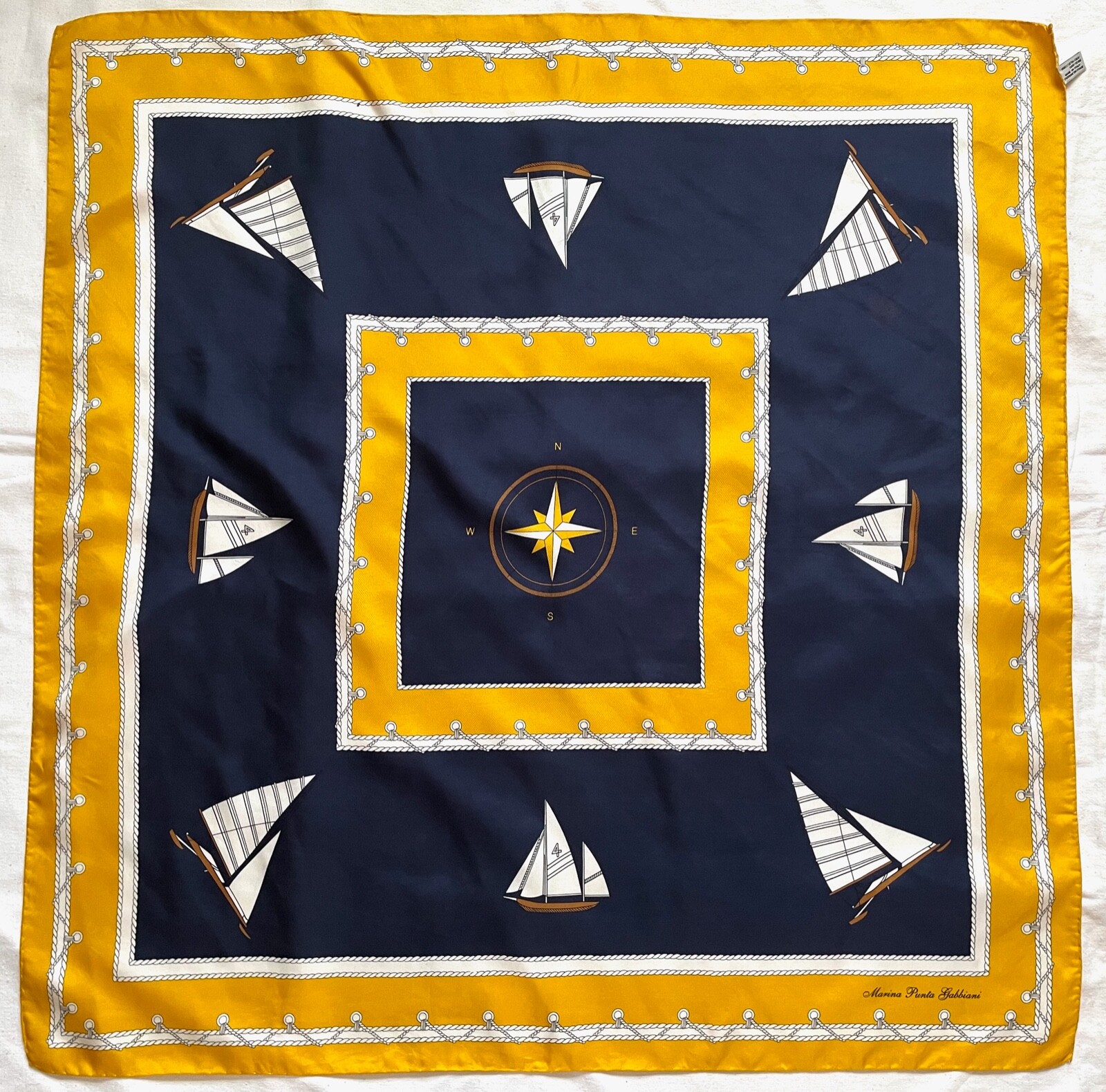 Classic MARINA PUNTA GABBIANI Yellow Blue NAUTICAL Sh… - Gem