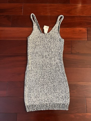 DIVIDED Stretchy Knit Metallic Tank Sleeveless Bodycon Mini Dress Sz 8 ...