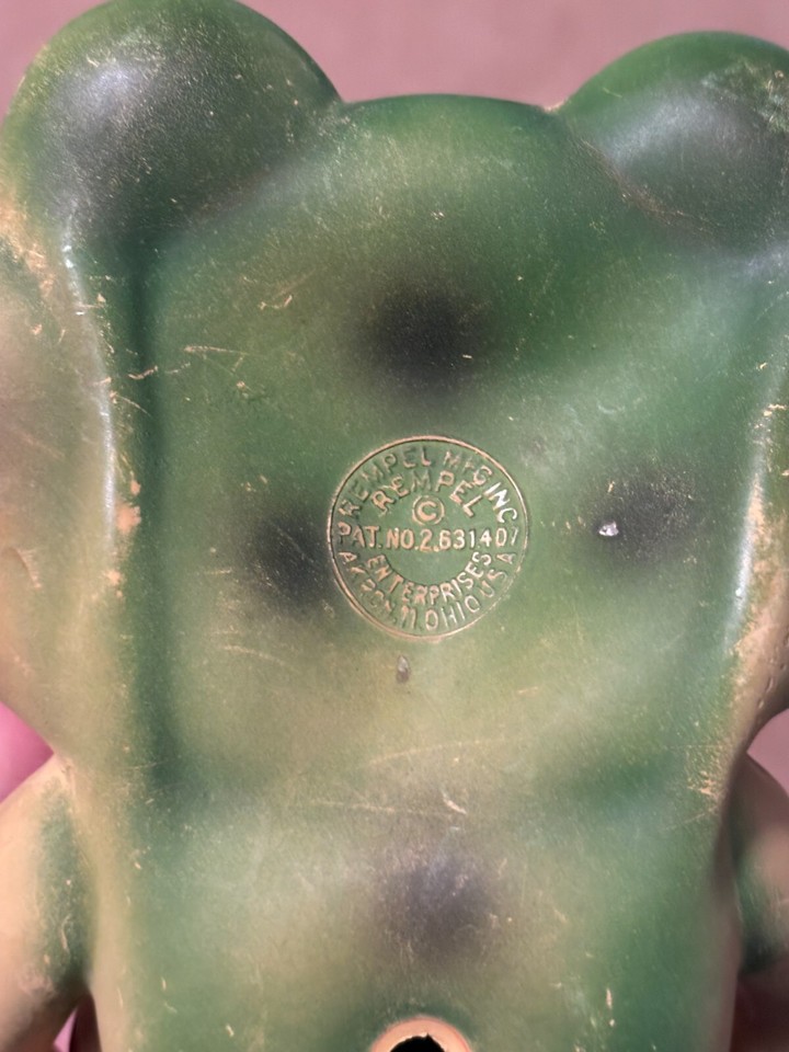 PEEPER THE FROG TOY REMPEL 1950S FIGURE CARTOON CHARACTER SEATED ...