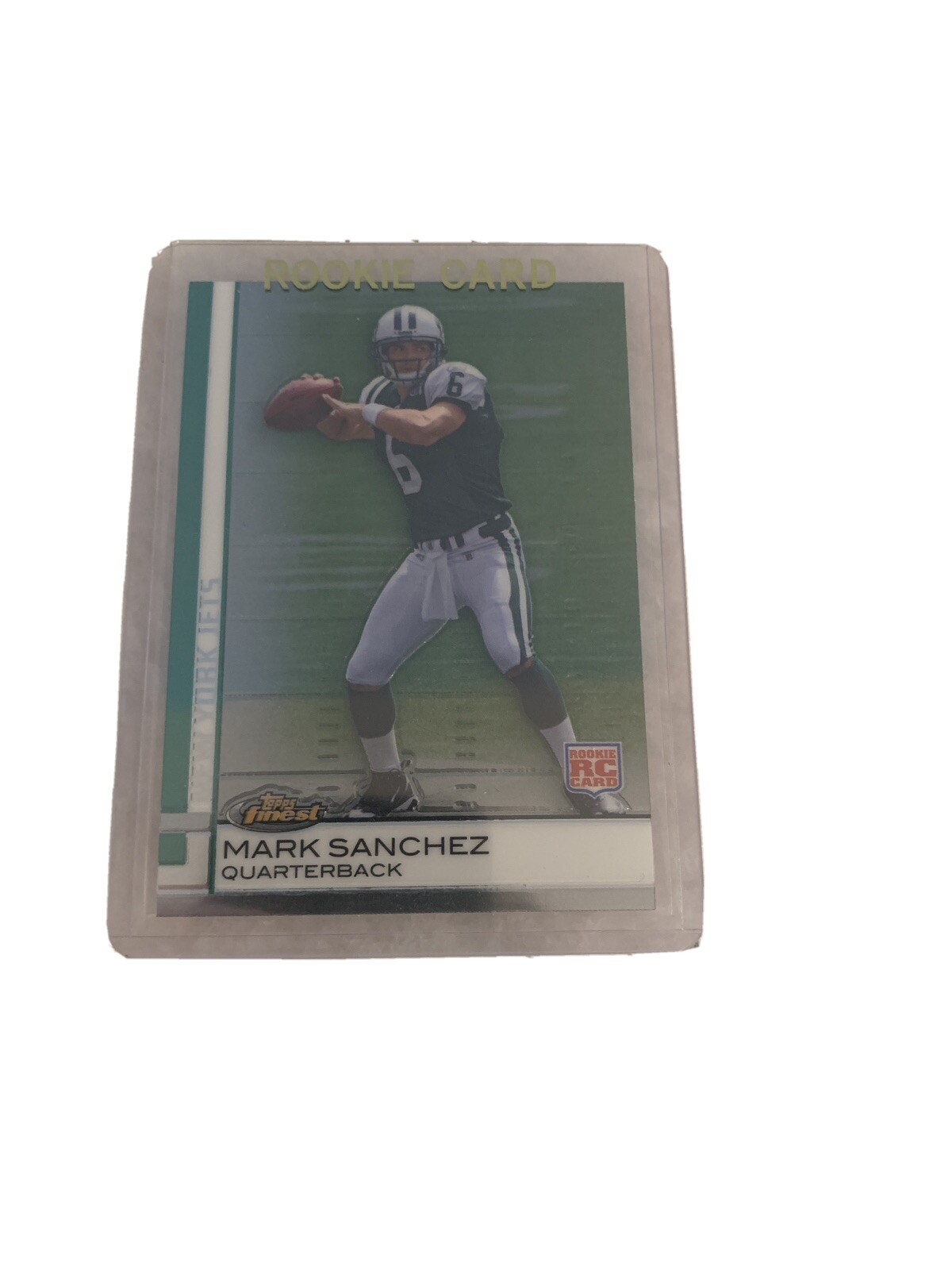 2009 TOPPS FINEST MARK SANCHEZ ROOKIE CARD NEW YORK JETS RC BUTTFUMBLE ...