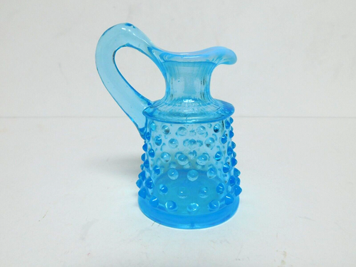 Fenton Small Blue Hobnail Opalescent Cruet/Pitcher NO STOPPER VG ...