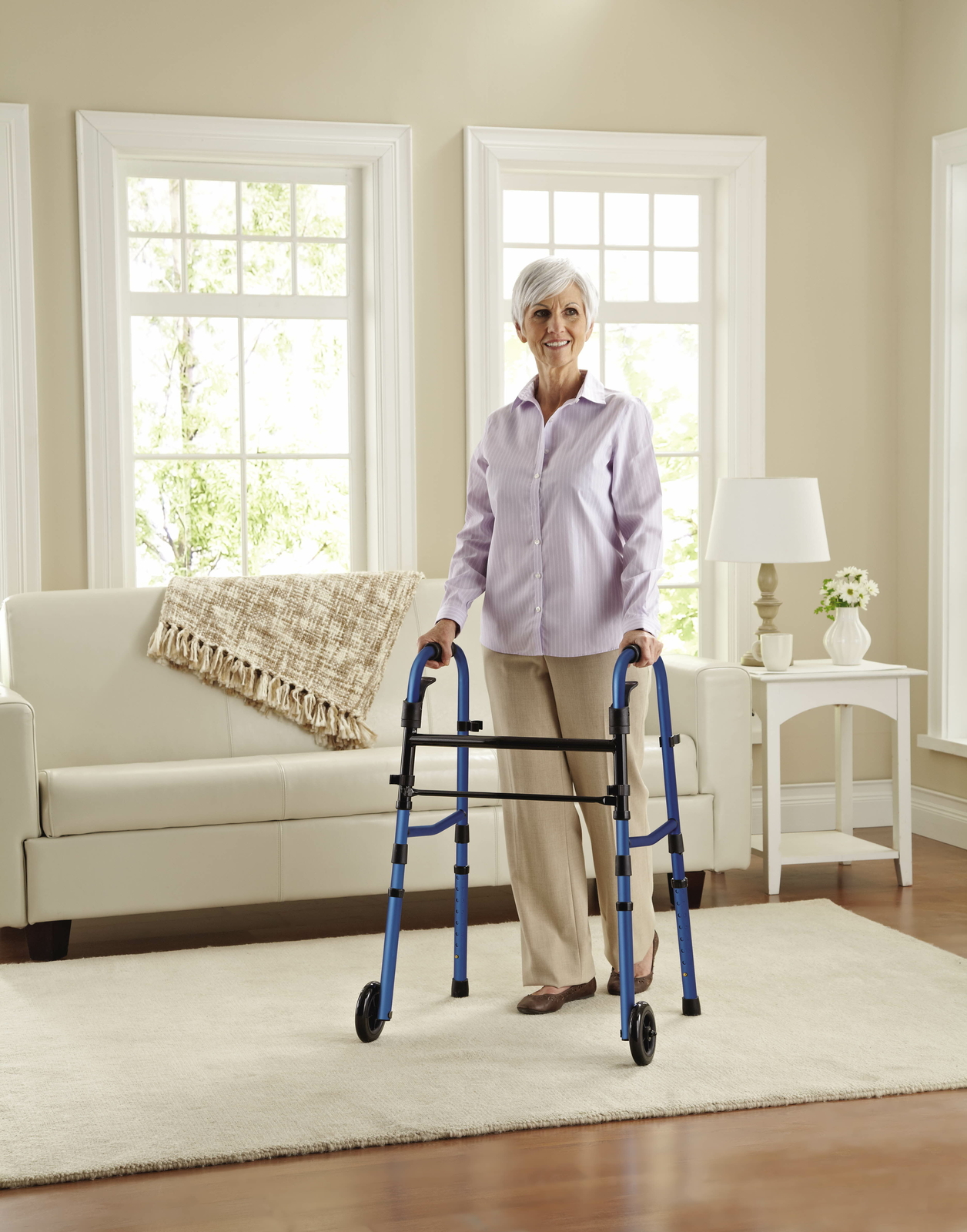 Medline MDS86410KDBW Folding Paddle Walker - Blue for sale online | eBay