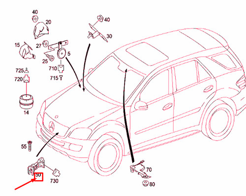 MERCEDES-BENZ ML W164 ENGINE HOOD SWITCH A2038219251 | eBay