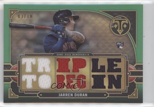 2022 Topps Triple Threads Relics Emerald /18 Jarren Duran #TTR-JDU4 ...