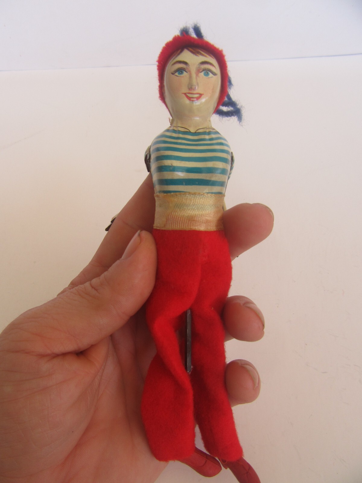 Vintage 1950s S&E Twist Mechanical Dancing Tin Wind Up Dancer Toy w ...