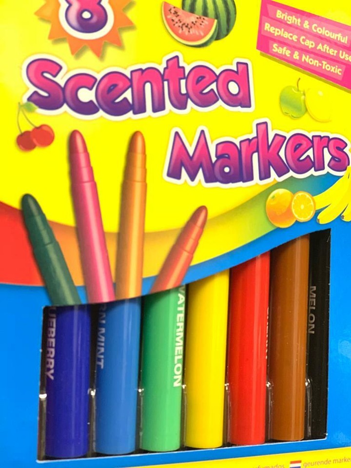 8 SCENTED MARKERS SCENTED FELT TIP PENS SMELL PENS FRUIT SMELLY PENS ...