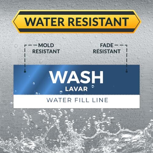 5 Pack Wash Rinse Sanitize Sink Labels Waterproof Sticker Signs 3 ...