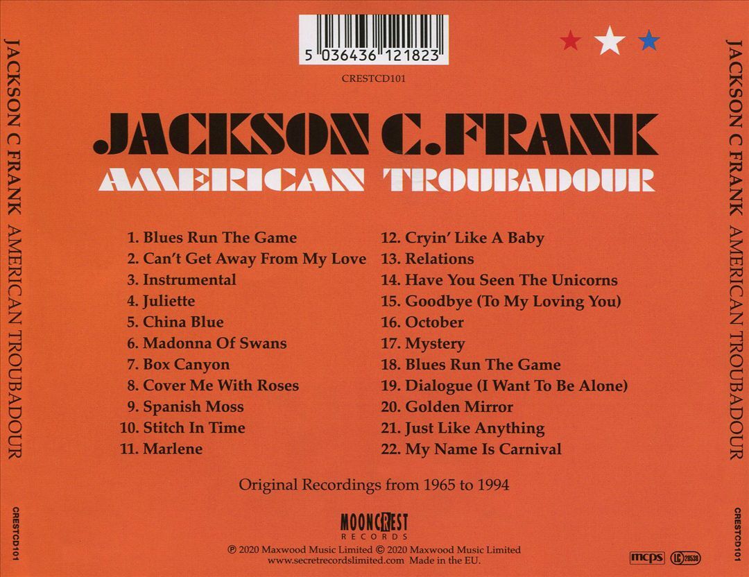 JACKSON C. FRANK - AMERICAN TROUBADOUR NEW CD 5036436121823| eBay