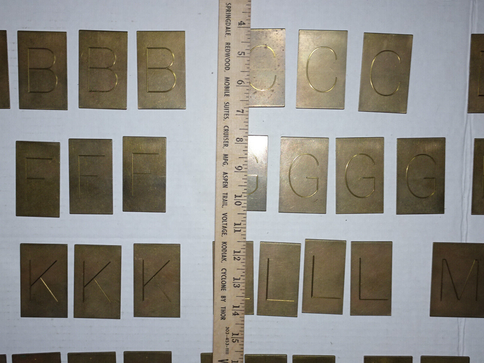 135 New Hermes Font Engraving Brass Plates Letters, Numbers, Symbols ...