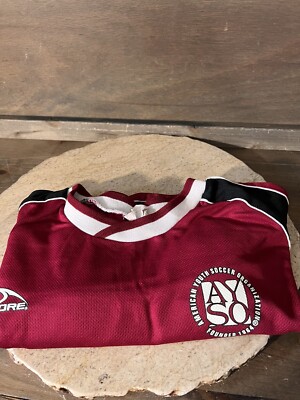 VINTAGE SCORE MENS ATHLETIC SHIRT AMERICAN SOCCER CO. RED AYSO #15 SIZE ...