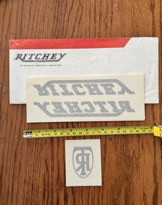 Tom Ritchey Mountain Bike Decals Down Tube Head Tube Black ORIGINAL NOS ...
