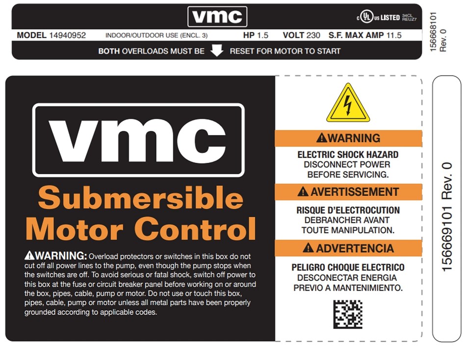 Red Lion 640222 RLCB15-230 1.5-HP 230-Volt VMC Control Box for ...