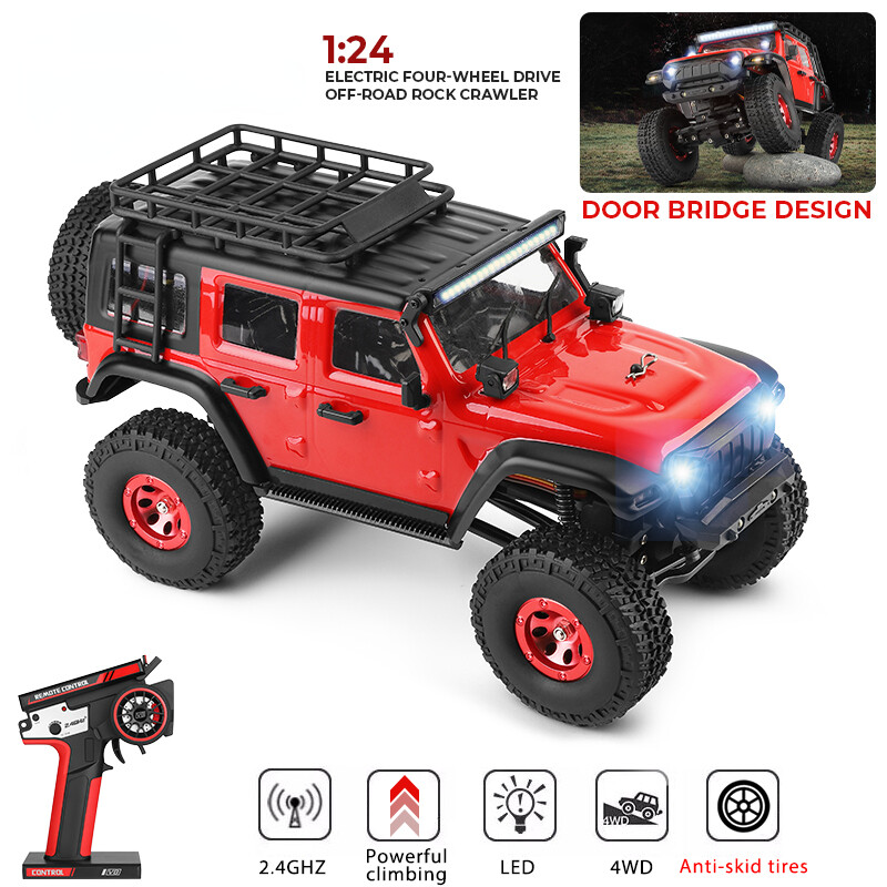 1:24 Mini RC Car 2.4G With LED Lights 4WD Off-Road Model RC Mechanical ...