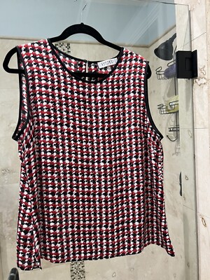 KASPER TANK TOP Satin SIZE XL/RET $69 NEW Red White Black | eBay