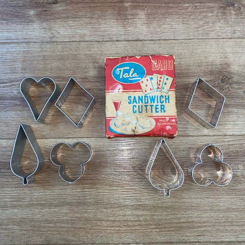 Vint. "Tala” Aluminium Cookie/sandwich Cuttersx7 & box 984 Card Shapes ...