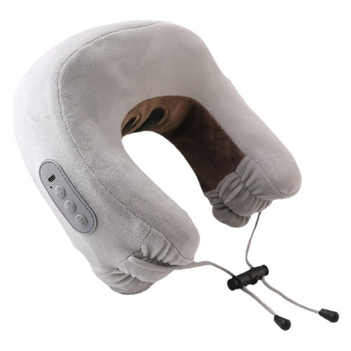 U-Shaped Cervical Massage Pillow EMS Pulse Remote Control Heating ...