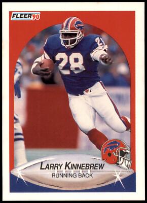 Larry Kinnebrew #116a 1990 Fleer Lower right star of AFC logo aligned ...