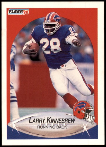 Larry Kinnebrew #116a 1990 Fleer Lower right star of AFC logo aligned ...