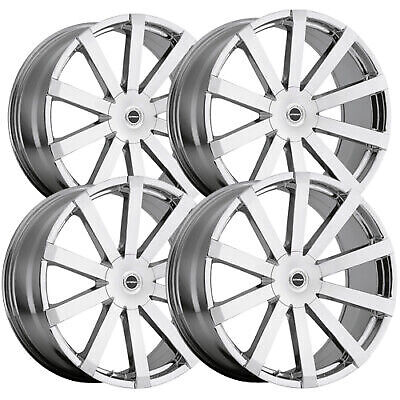 (Set-4) Strada S50 Gabbia 20x8.5 5x110/5x115 +35mm Chrome Wheels Rims ...