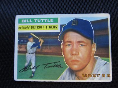 1956 TOPPS #203 BILL TUTTLE DETROIT TIGERS OUTFIELD BASEBALL CARD ...