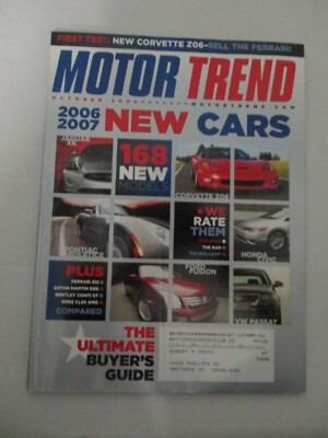 MOTOR TREND MAGAZINE OCT 2005 NEW CARS 2006-2007 FERRARI 612 ASTON ...