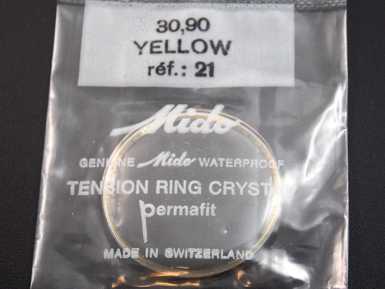 Yellow Tension Ring Watch Crystal Mido Rf#21 Waterproof Vintage 30.90mm ...