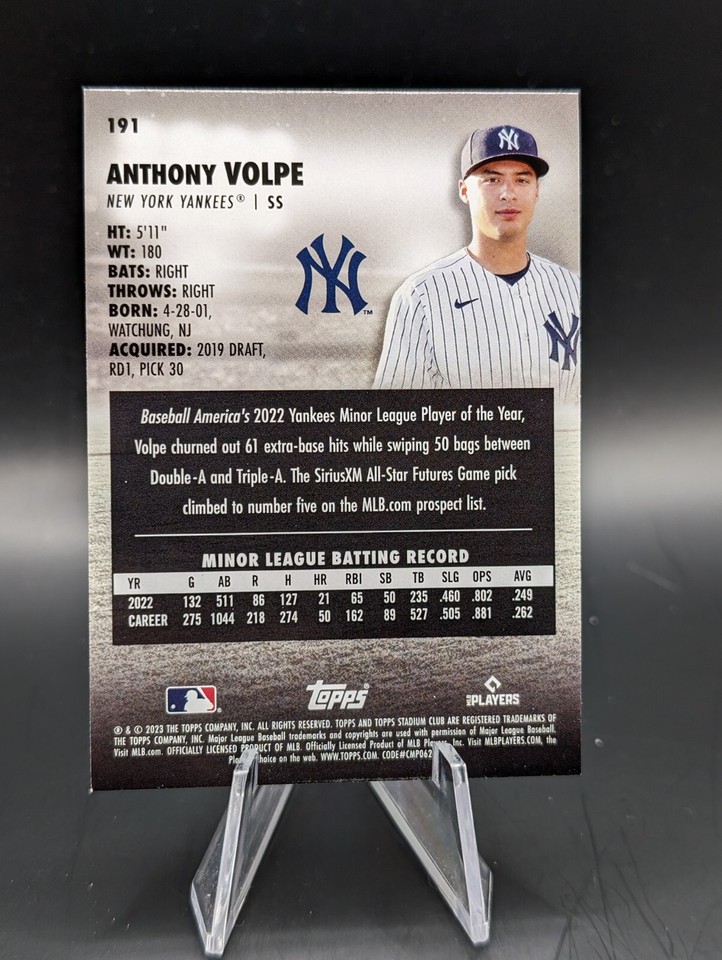 Anthony Volpe 2023 Topps Stadium Club Baseball Rookie Card #191 | eBay